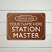 Personalised Station Master Sign: Custom Railway Name Plate, A4 ...