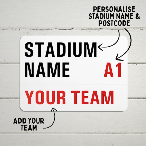 Personalised Football Stadium Sign - Etsy UK