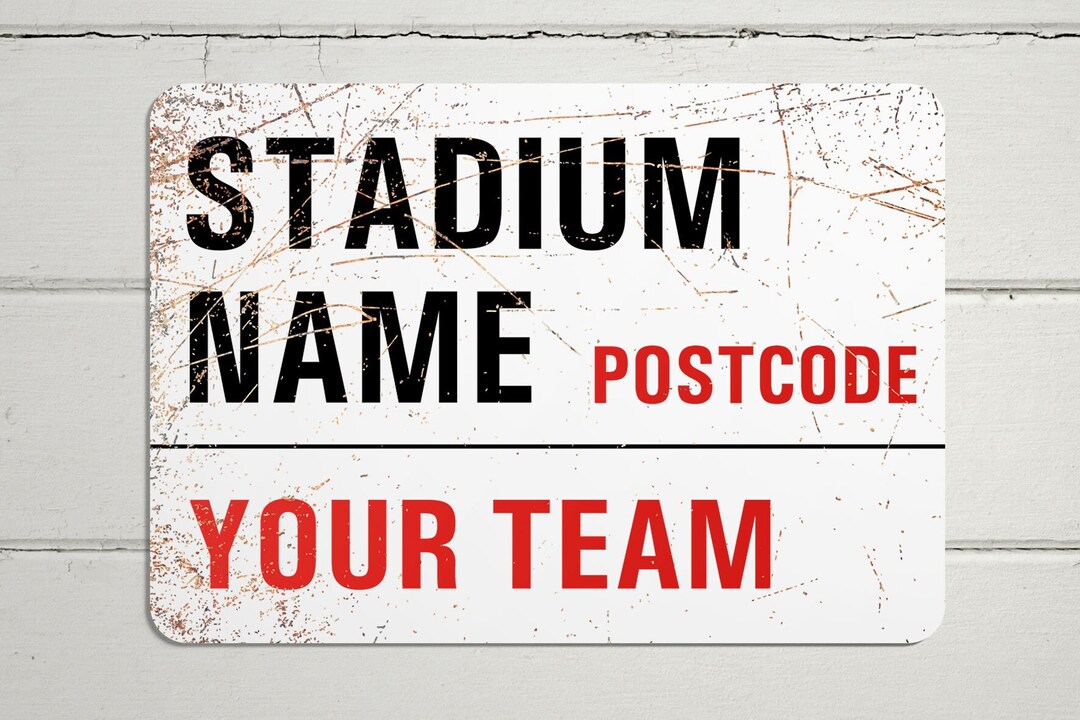 Personalised Football Stadium Sign Add Your Favourite Team Wall Decor ...