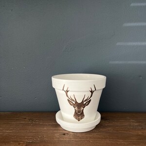 Stag Decoupaged Indoor Plant Pot, Flower Pot, Gift for the Home - Etsy UK