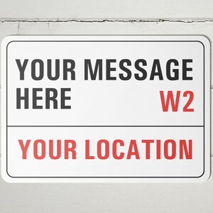 Personalised London Street Sign, Metal Sign, Wall Decor, Add Any Name ...