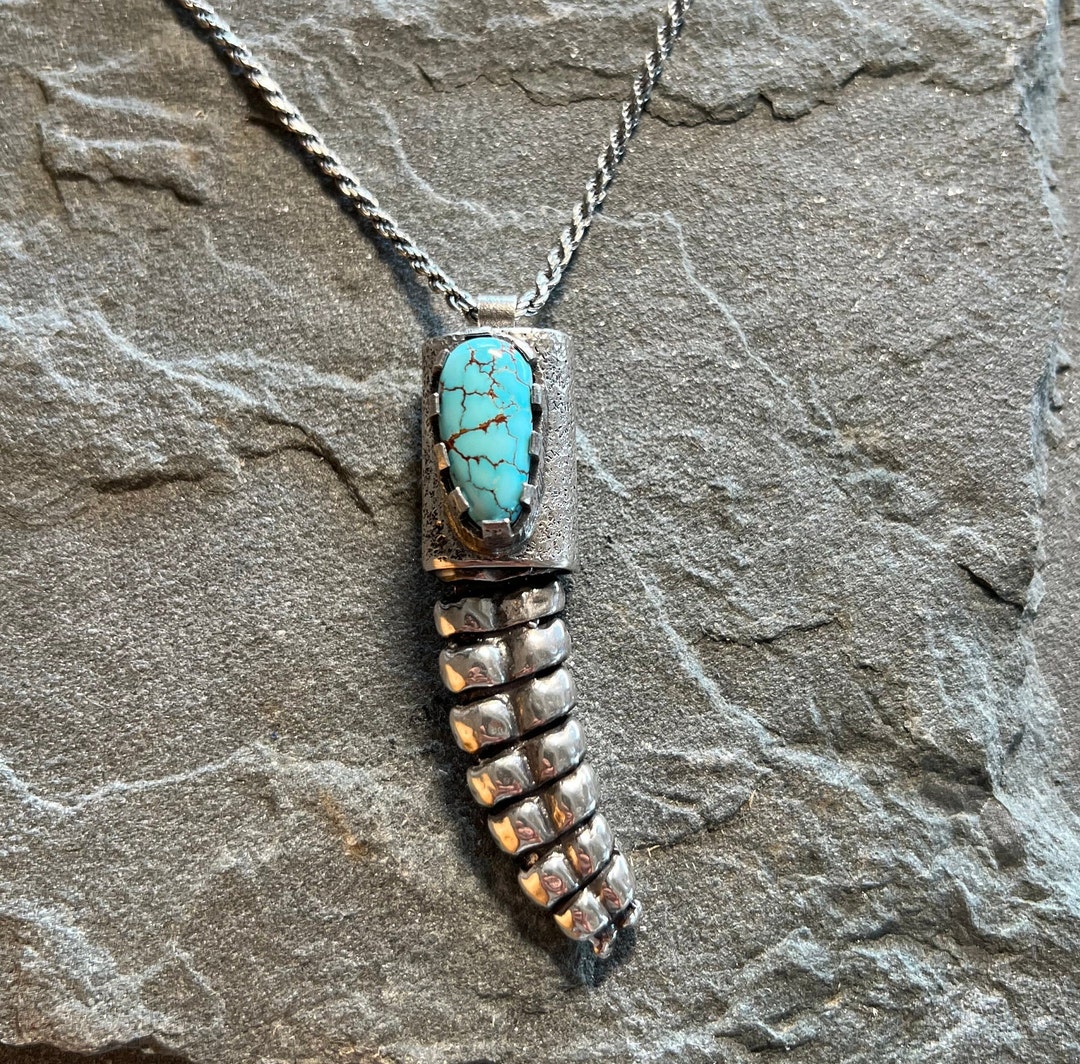 No. 8 (#8) Turquoise Western Style Rattlesnake Rattler Pendant - Etsy