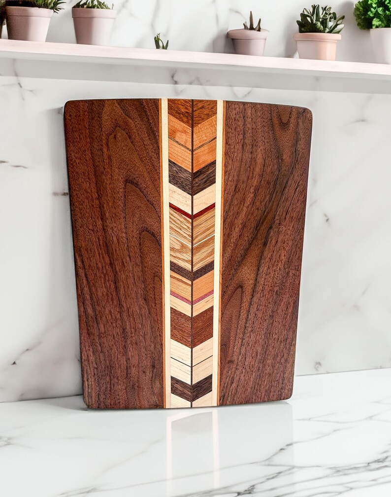 Chevron Design Wood Serving Board - Etsy