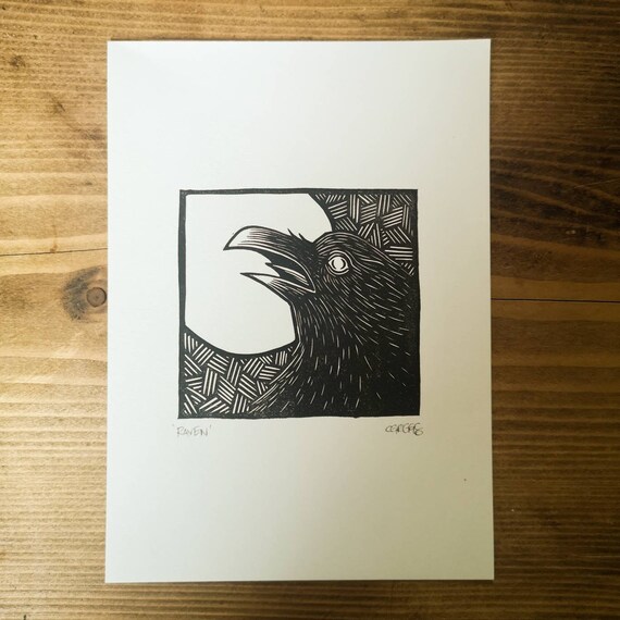 Prints Wood & Linocut Prints flower illustration original print 15 x 21 ...