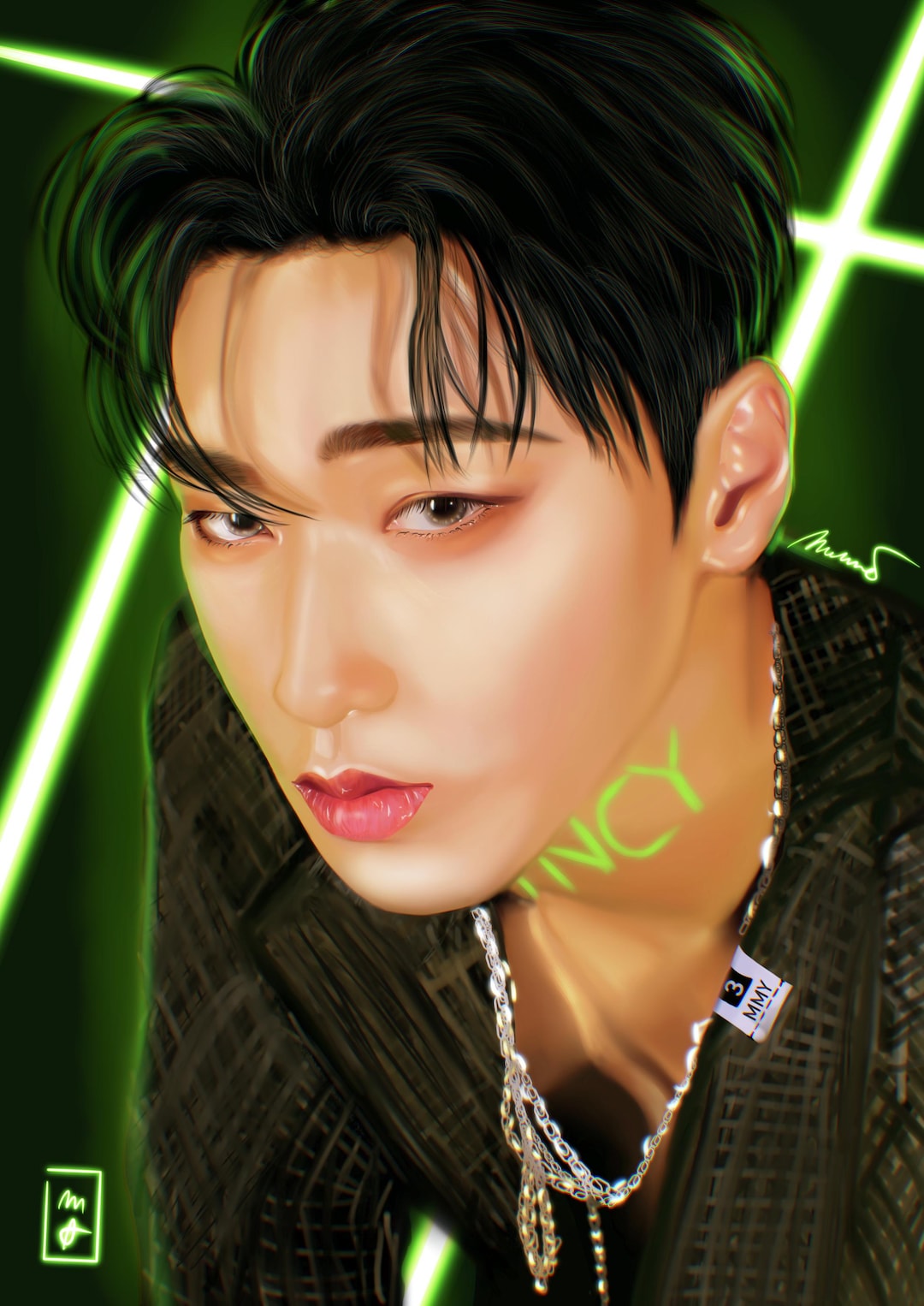 ATEEZ San Fanart Print: Kpop Idol Portrait, Neon Concept - Etsy