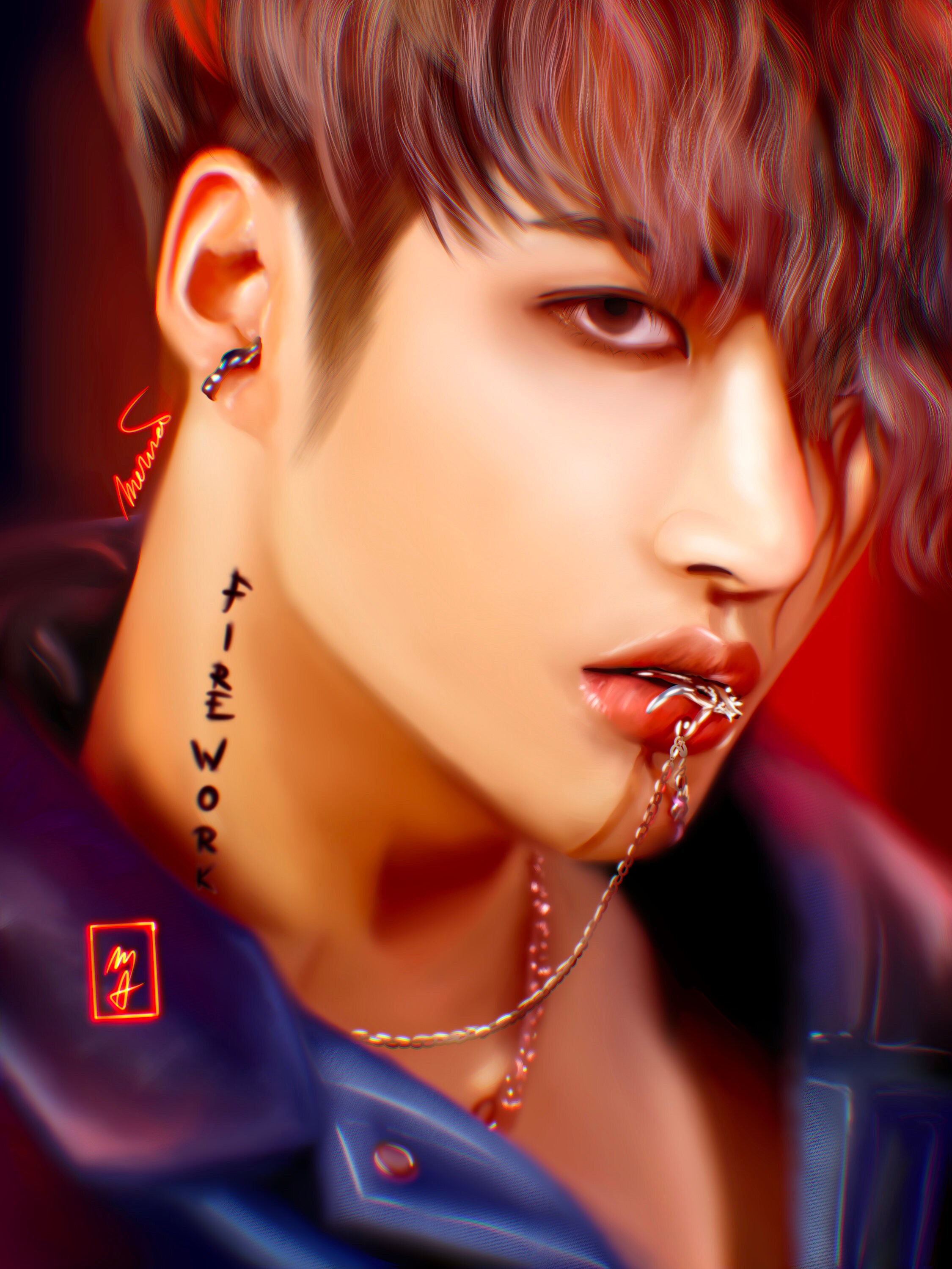 ATEEZ X SEONGHWA Dejavu, Fireworks, Digital Print/poster, Kpop, Fanart ...