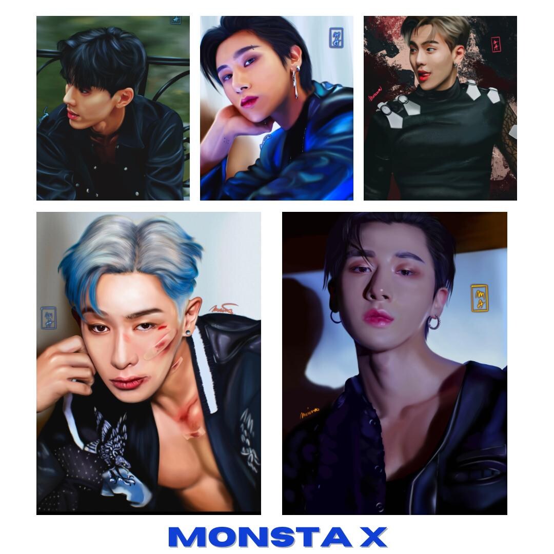 Monsta X Digital Print/poster, WONHO, CHANGKYUN, SHOWNU, Kpop, Fanart ...