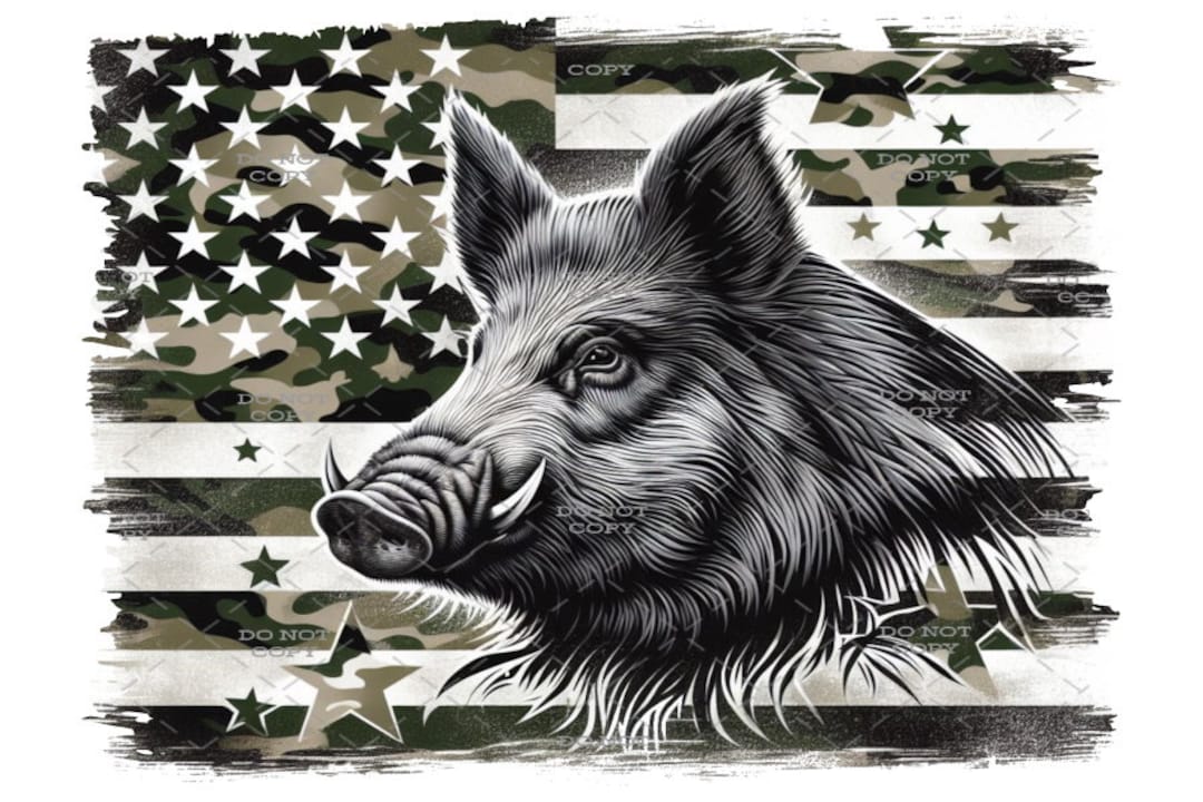 Wild Boar | Sublimation PNG | American Flag | Hog Hunting | Digital ...