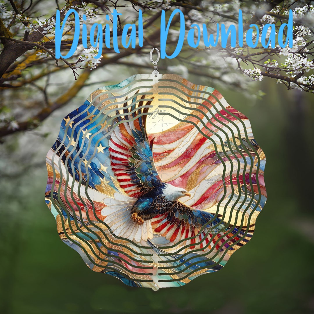 Patriotic Eagle Flag Wind Spinner - Digital Design - Download - Png ...
