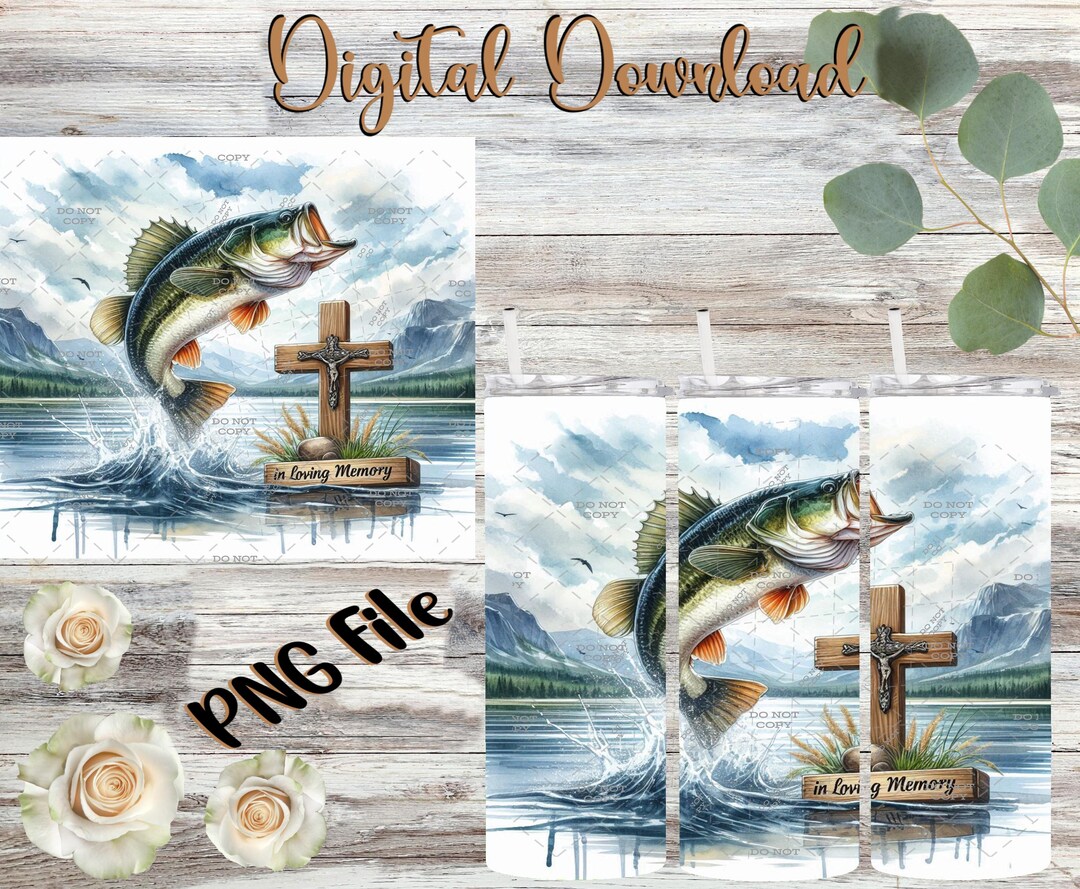 In Loving Memory | Bass Fish | Sublimation | Digital Download - Etsy