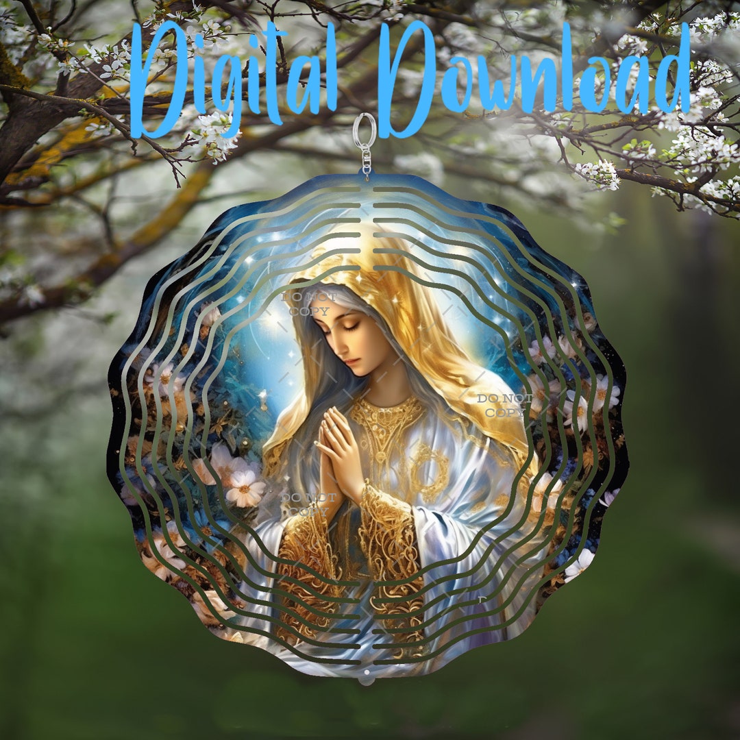 Virgin Mary Wind Spinner - Digital Design - Download - Png File - Etsy