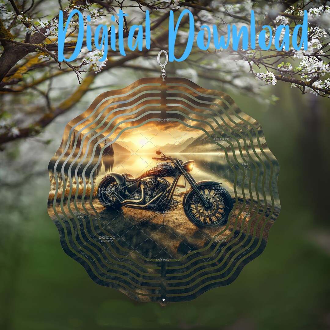Motorcycle Wind Spinner - Digital Design - Download - Png File - Etsy