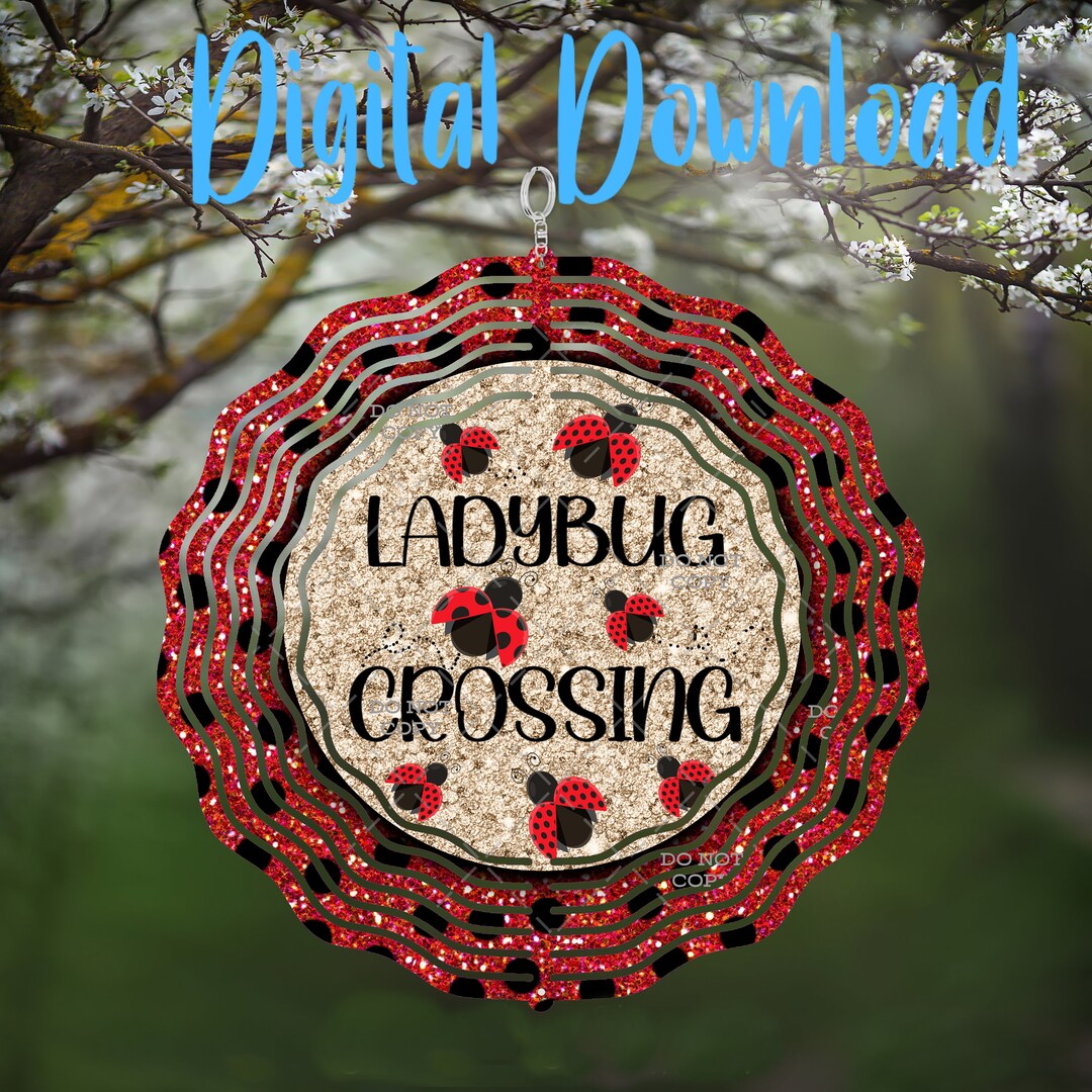 Ladybug Crossing Spinner - Digital Design - Download - Png File - Etsy