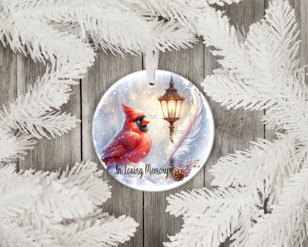 Cardinal in Loving Memory Memorial Ornament PNG | Personalized Ornament ...