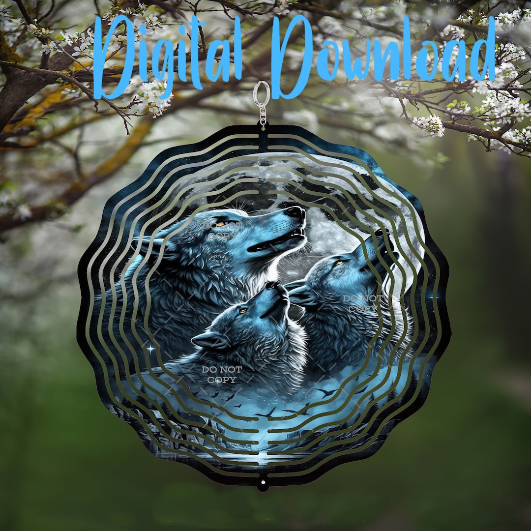 Wolf Wind Spinner - Digital Design - Download - Png File - Etsy