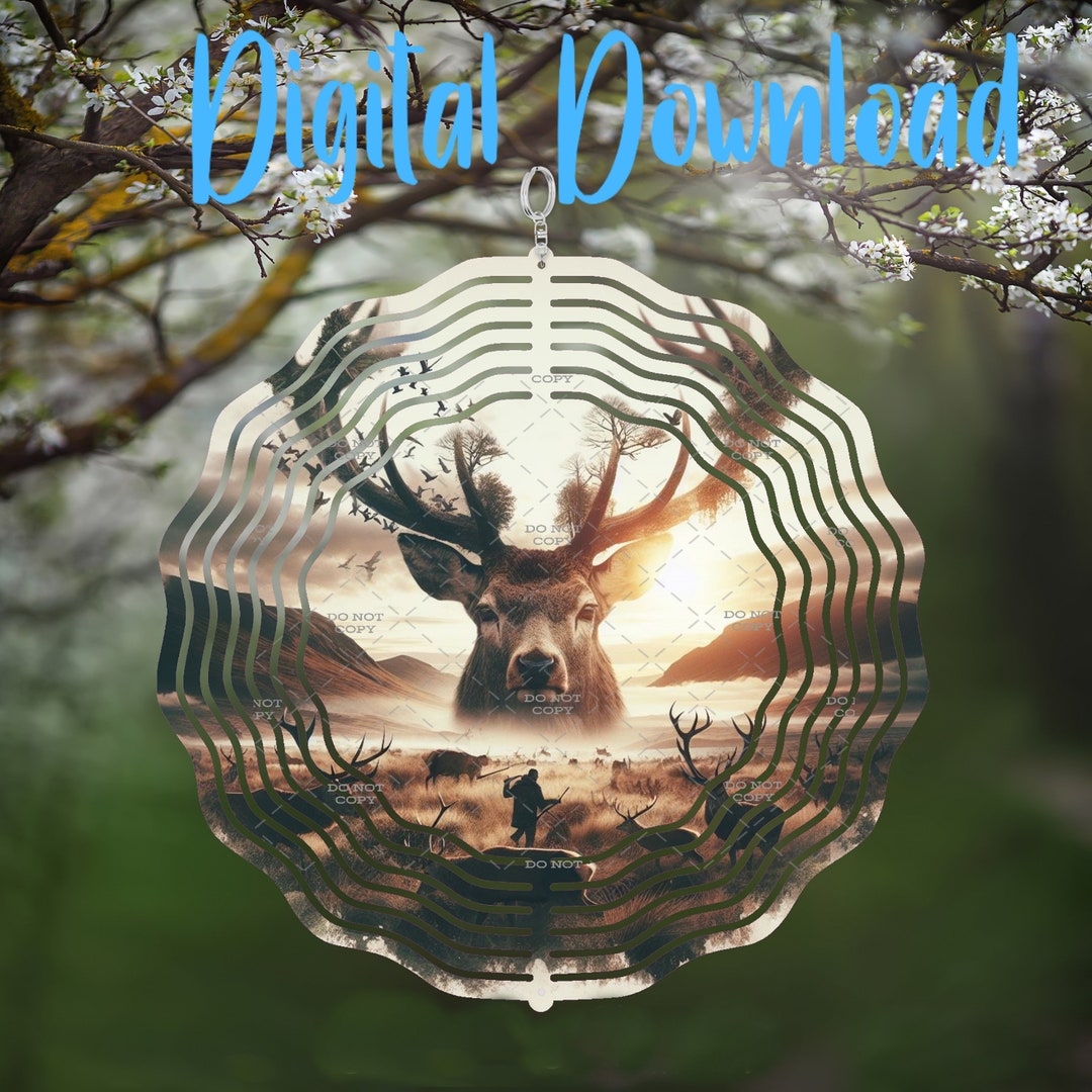 Deer Wind Spinner - Digital Design - Download - Png File - Etsy