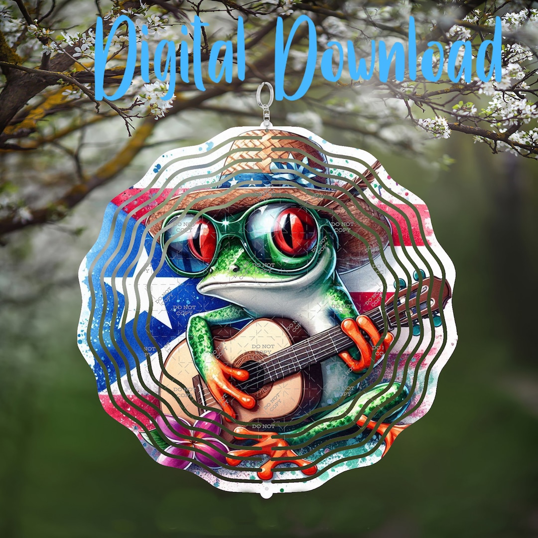 Puerto Rico Flag Coqui Wind Spinner - Digital Design - Download - Png File - Etsy