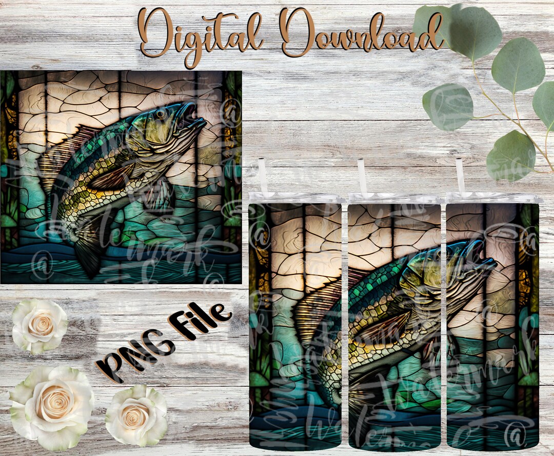 Stained Glass Bass Fish - Digital Download - Png File - Etsy
