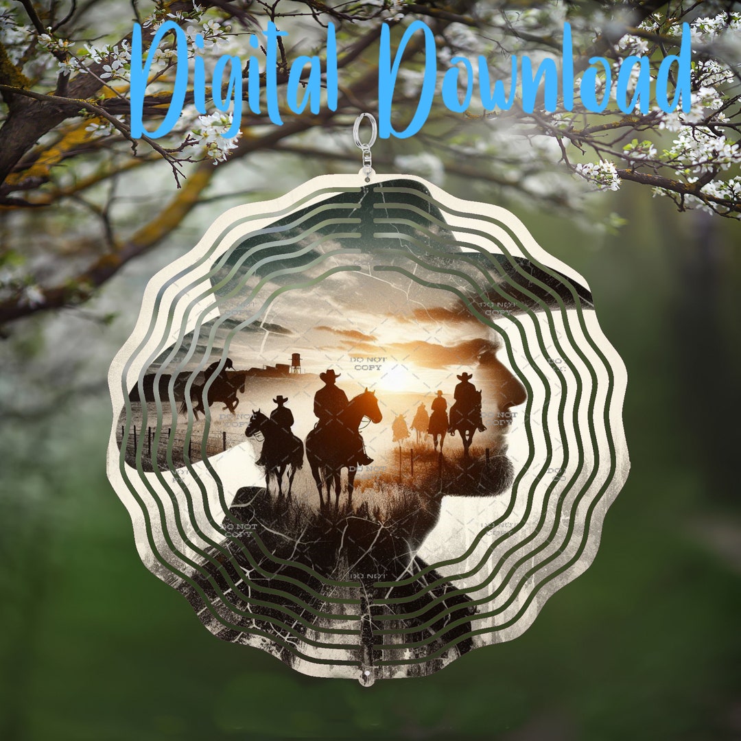 Cowboy Wind Spinner - Digital Design - Download - Png File - Etsy
