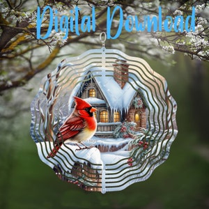 Cardinal Winter Wind Spinner - Digital Design - Download - Png File - Etsy
