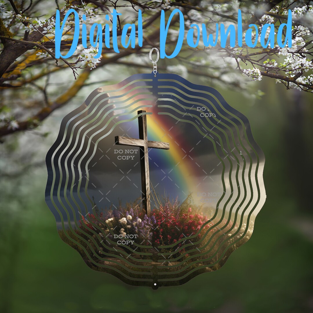 Rainbow Cross Wind Spinner - Digital Design - Download - Png File - Etsy