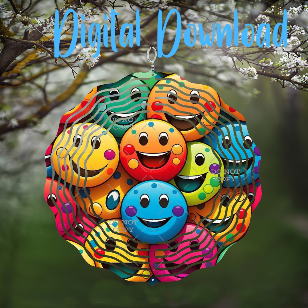 Smiley Faces Wind Spinner - DIGITAL Download - Png File - Etsy
