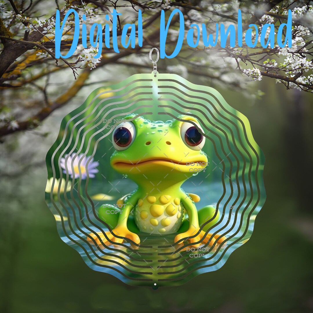 Frog Wind Spinner - Digital Design - Download - Png File - Etsy