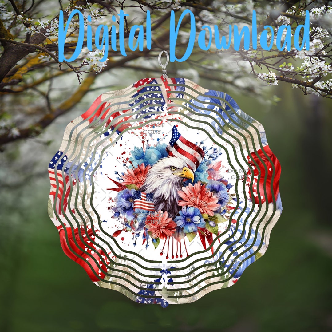 Patriotic Eagle Flag Spinner Digital Design Download Png File - Etsy