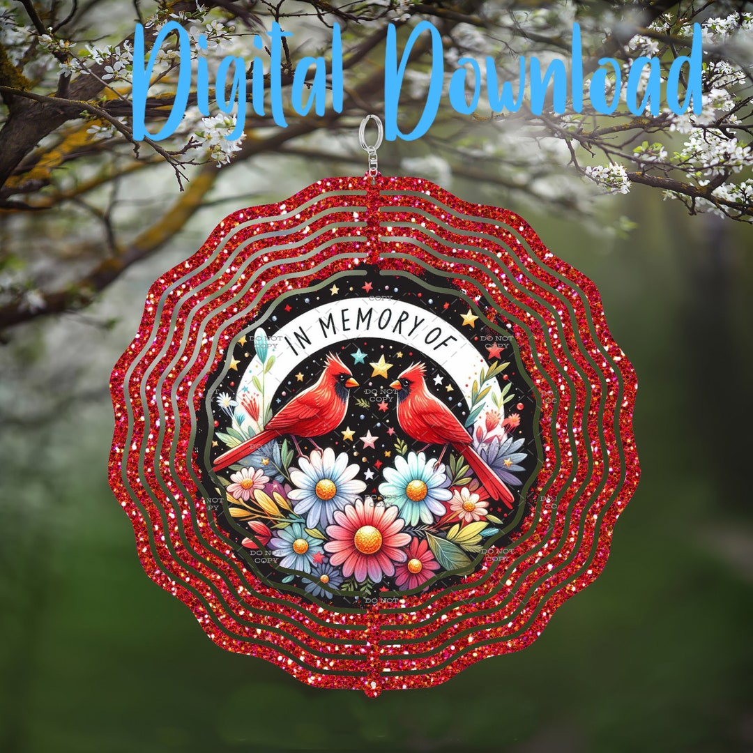 Glitter Cardinal in Memory of Wind Spinner - Digital Design - Download ...