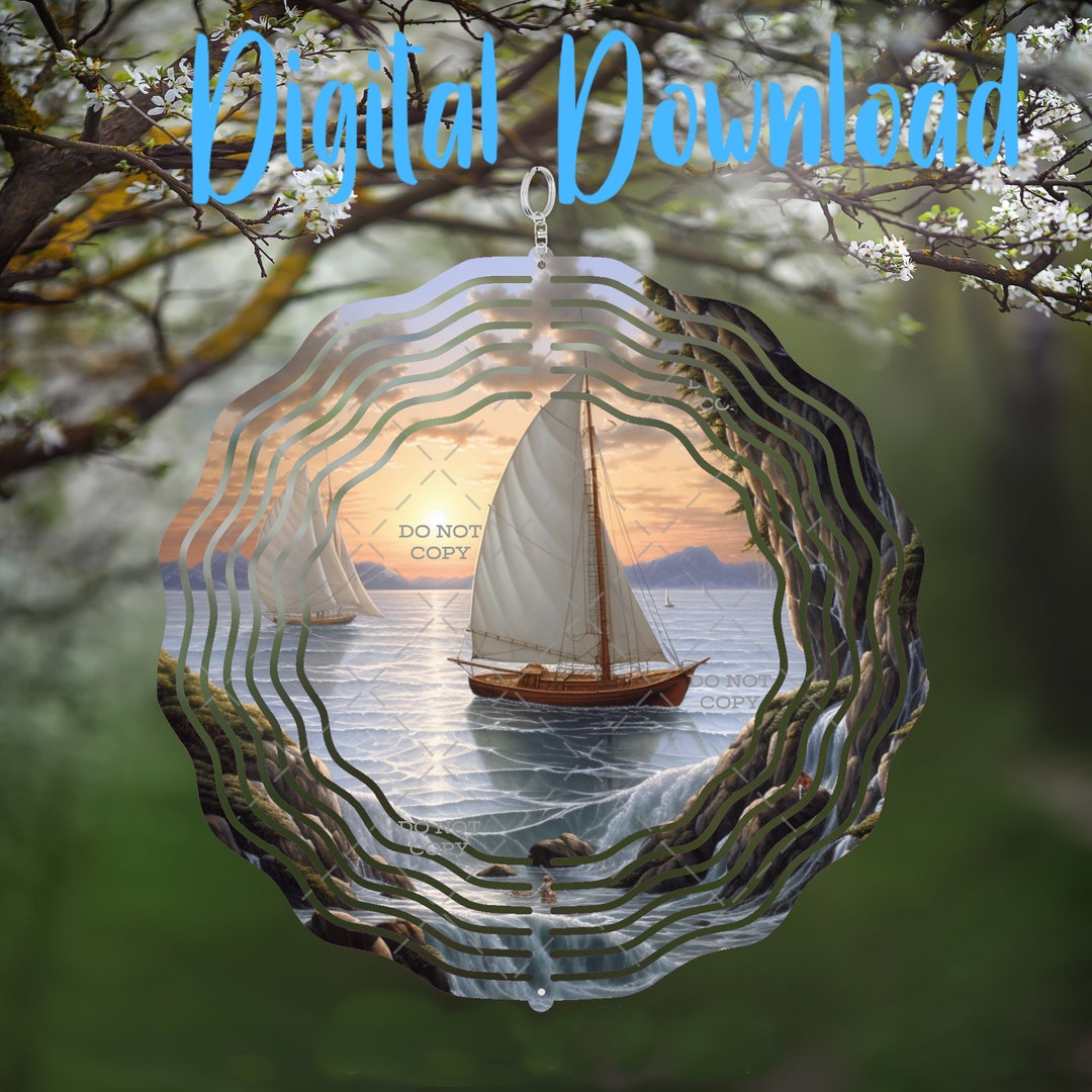Sailboat Spinner - Digital Design - Download - Png File - Etsy