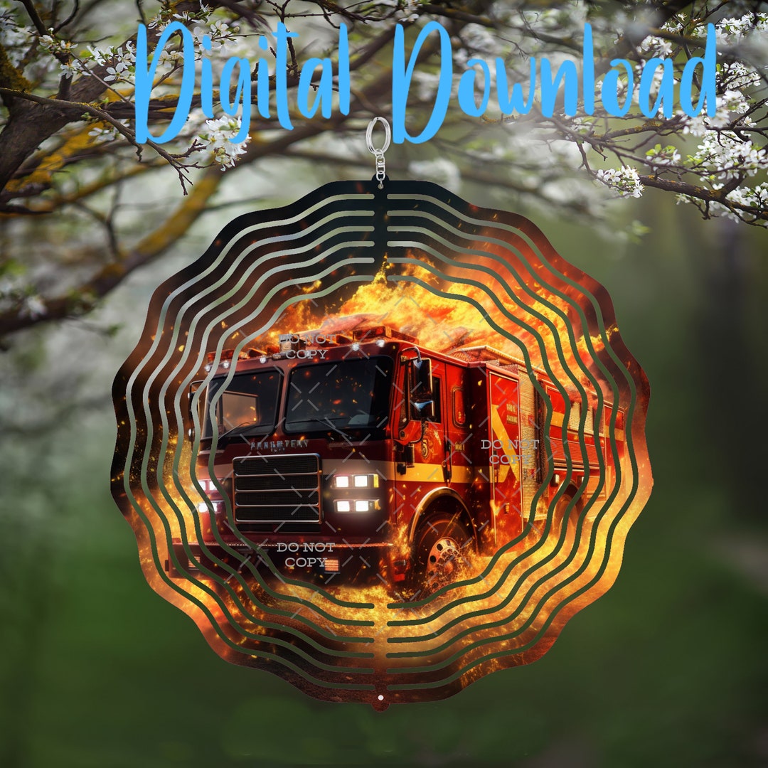 Fire Truck Wind Spinner - Digital Design - Download - Png File - Etsy