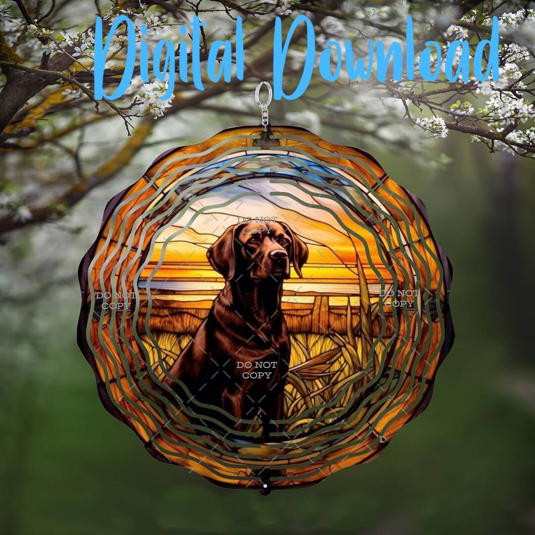 Stained Glass Labrador Spinner - Digital Design - Download - Png File ...