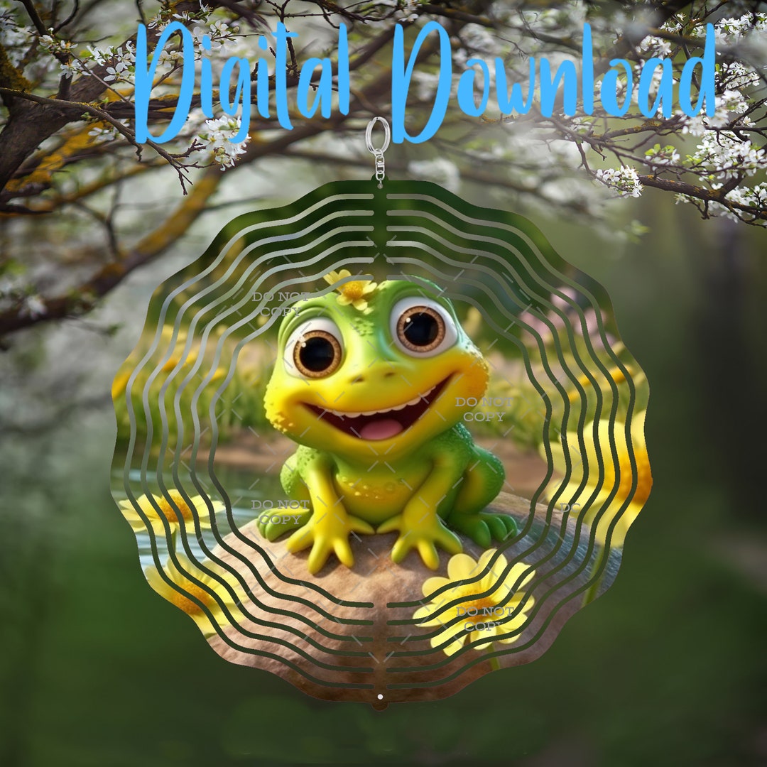 Smiley Frog Wind Spinner - Digital Design - Download - Png File - Etsy