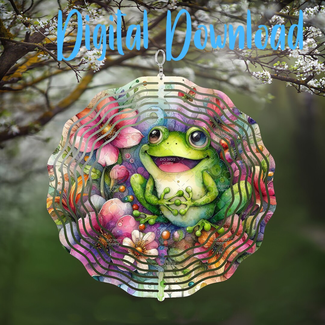 Smiley Frog Wind Spinner - Digital Design - Download - Png File - Etsy
