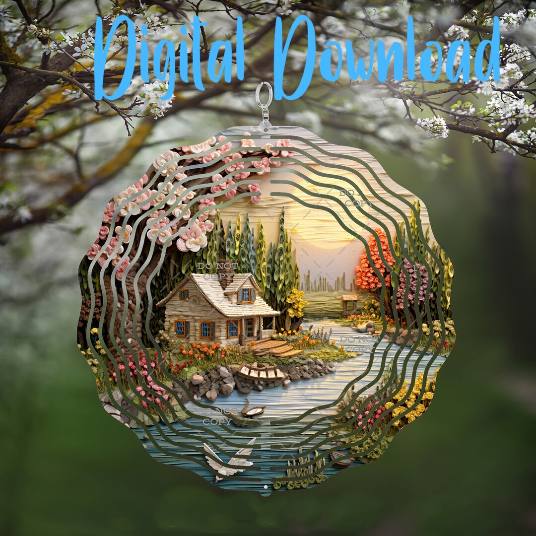Paper Quilling Cabin River Wind Spinner - Digital Design - Download ...