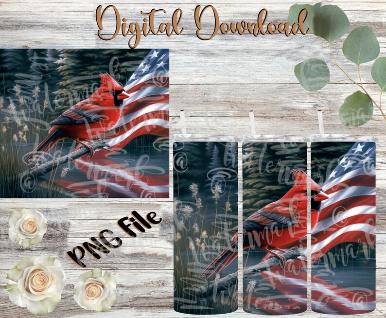 Cardinal American Flag - Digital Download - Png File - Etsy