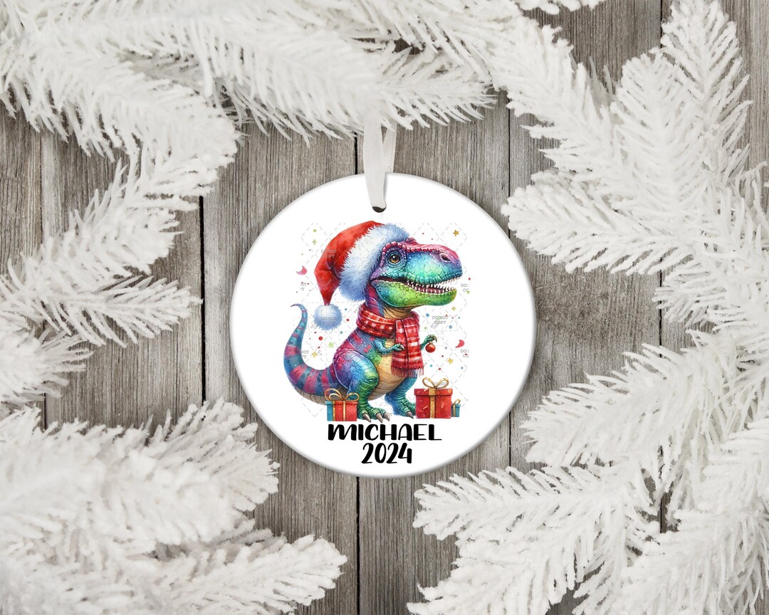 Dinosaur Santa Hat Christmas | Ornament PNG | Digital Download ...