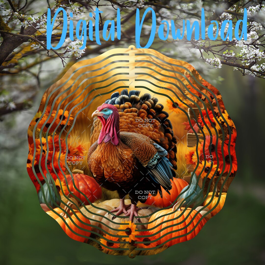 Turkey Wind Spinner - Digital Design - Download - Png File - Etsy