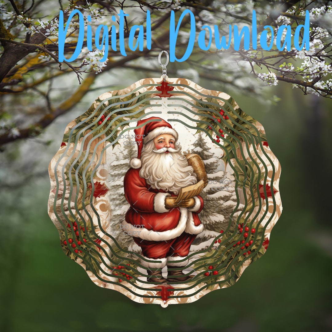 Santa Claus Wind Spinner - Digital Design - Download - Png File - Etsy