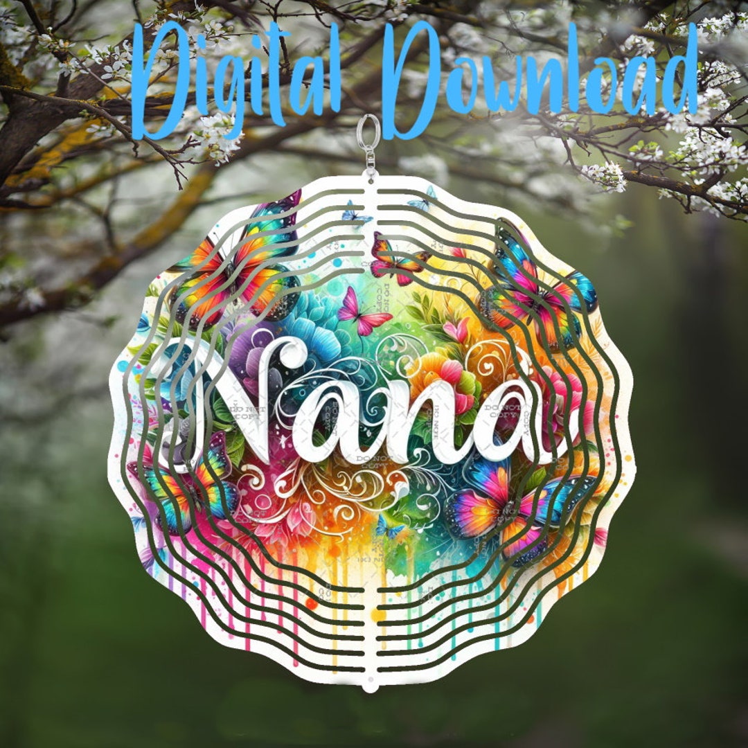 Nana Butterfly Colorful Drip Wind Spinner - Digital Design - Download ...