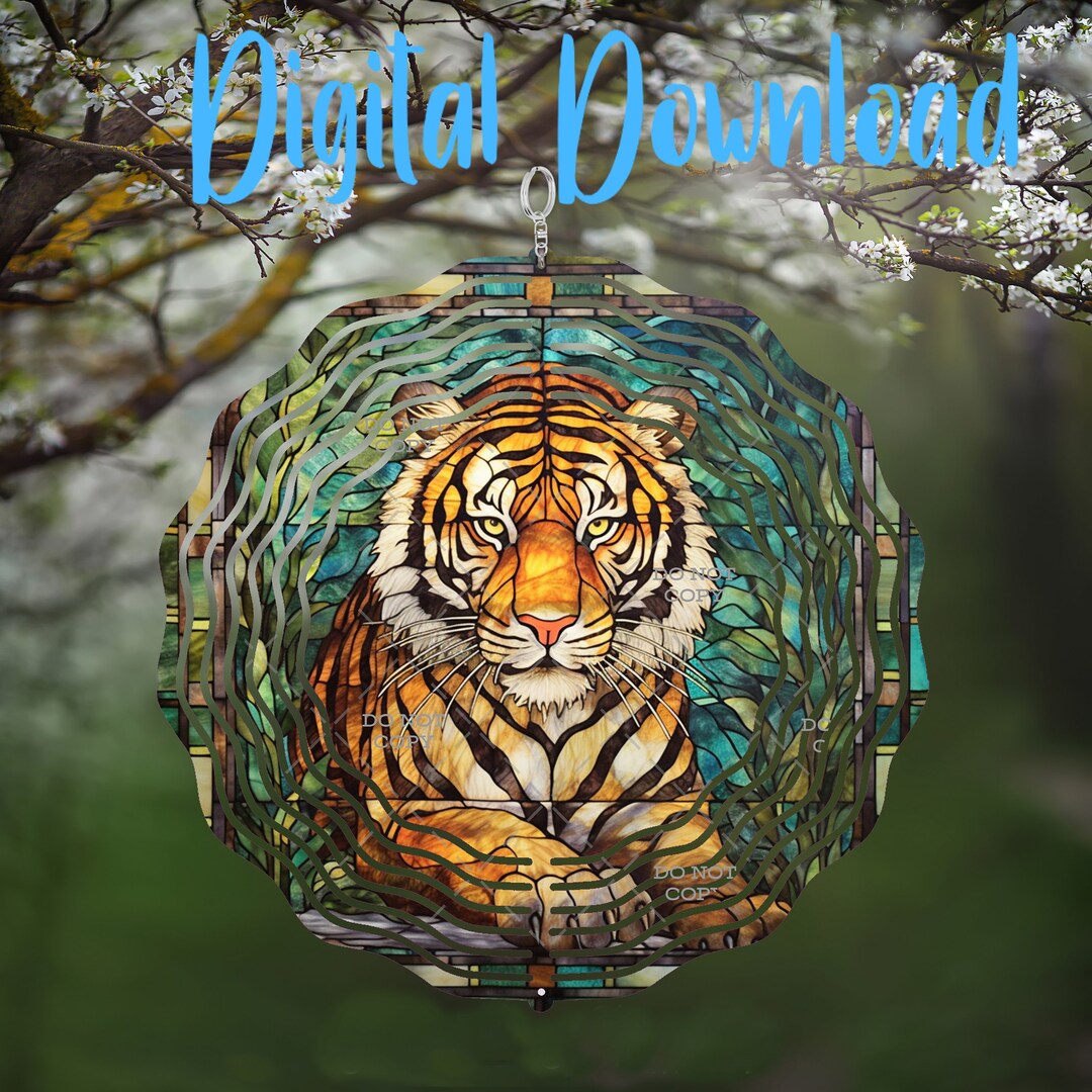 Stained Glass Tiger Spinner - Digital Design - Download - Png File - Etsy