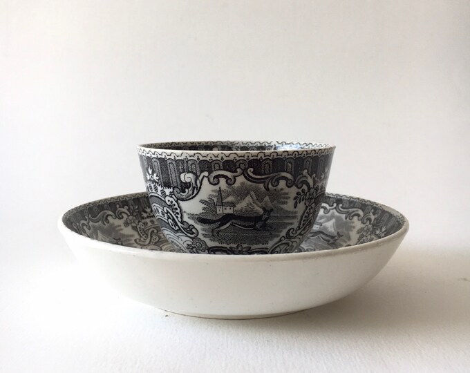 Antique English Dawson & Co, Huntsman Cup and Saucer, Circa 1850. - Etsy