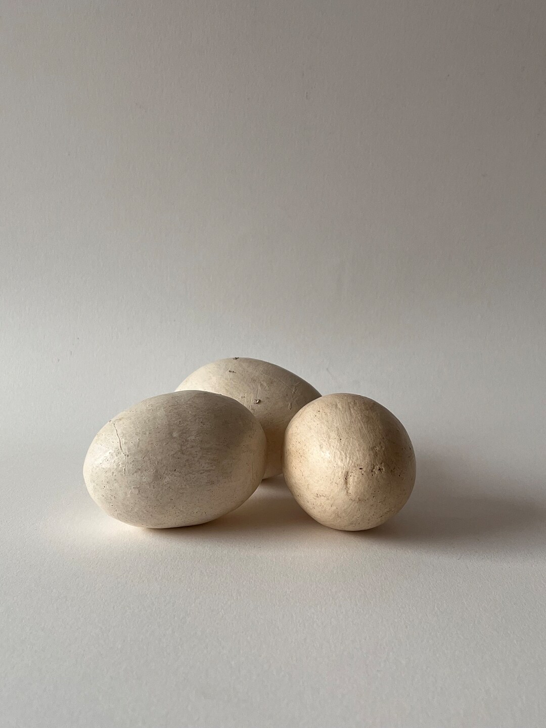 3 Large Antique White Broody Dummy Eggs - Etsy