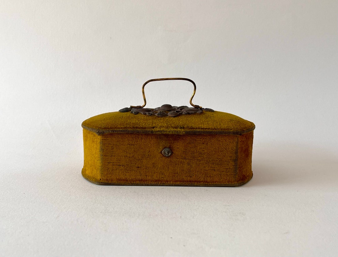 Antique French Cloth Box, Round 1900 - Etsy