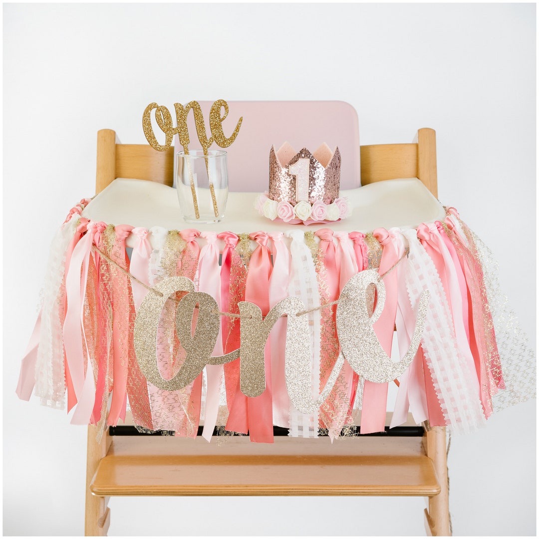 Baby Girl 1st Birthday Little Princess High Chair Premium Decoration ...