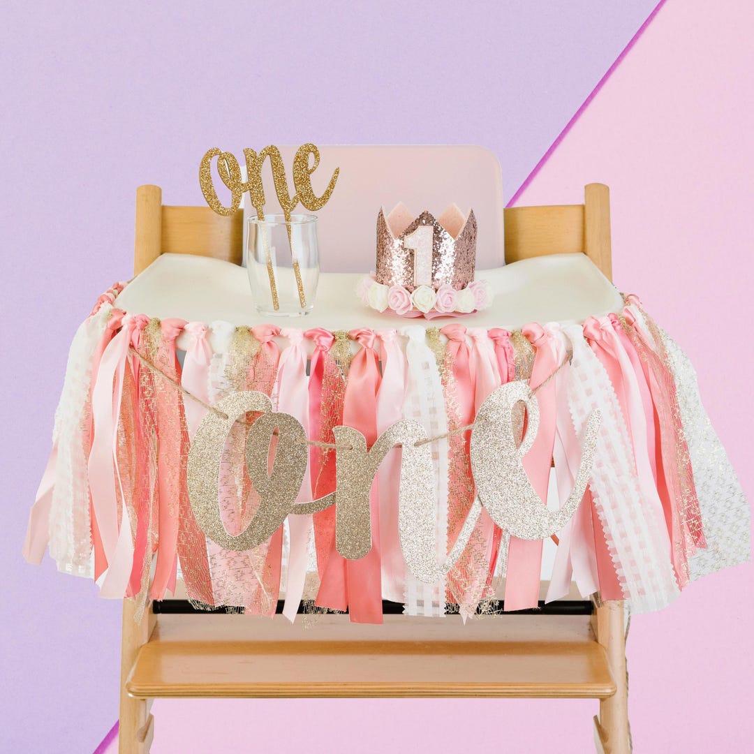 Baby Girl 1st Birthday Little Princess High Chair Premium Decoration ...
