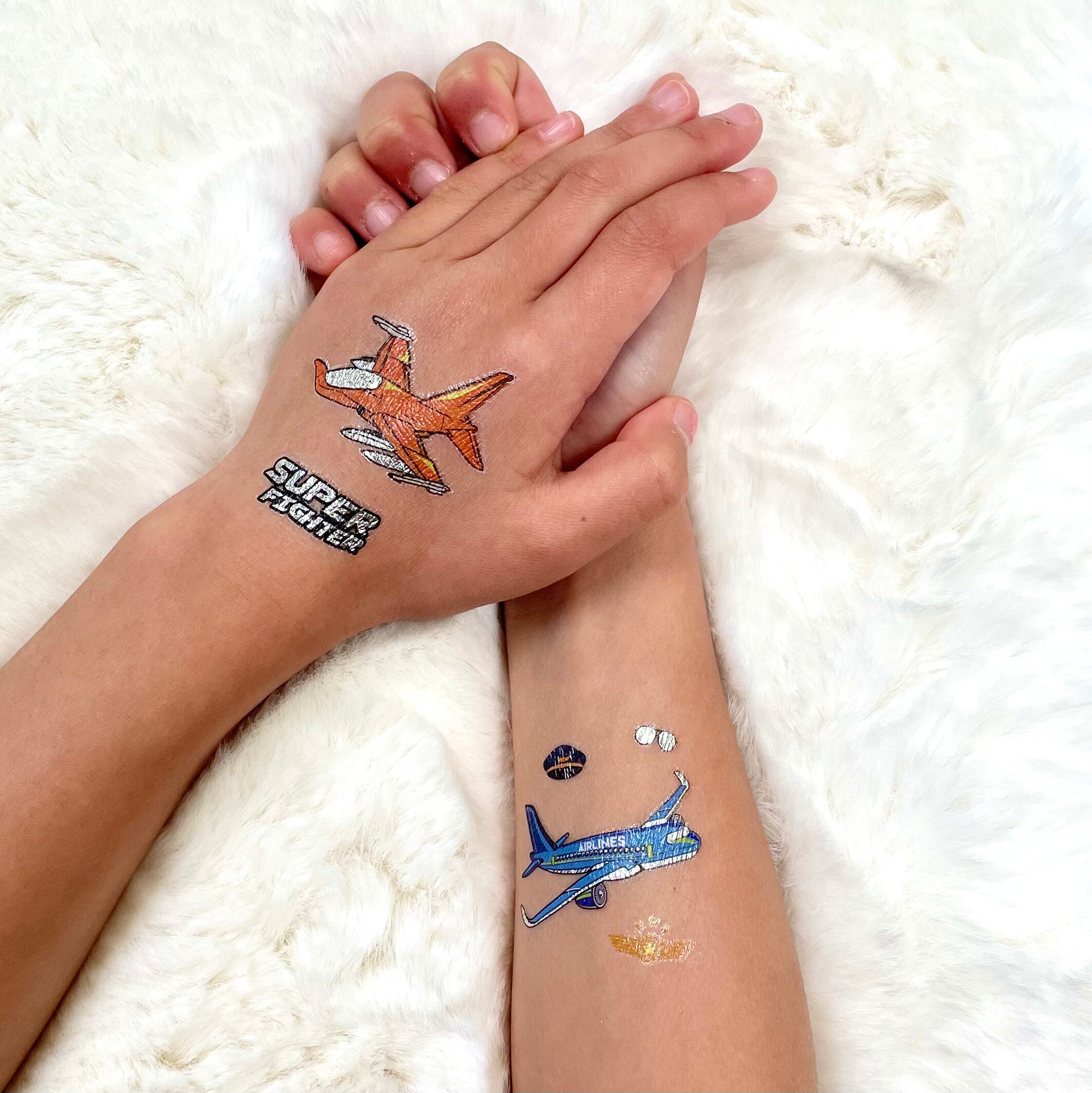 Papakit Vehicles & Airplanes 36 Temporary Fake Tattoo Set, 18 ...