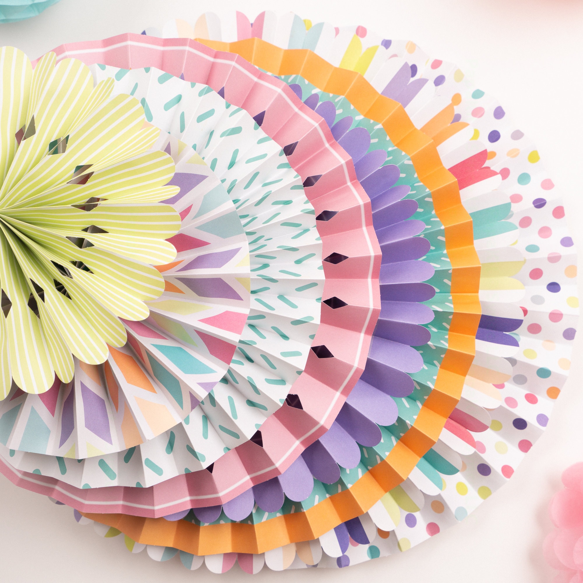 Papakit Deluxe Large Paper Fans Wall Decoration Set Set of - Etsy