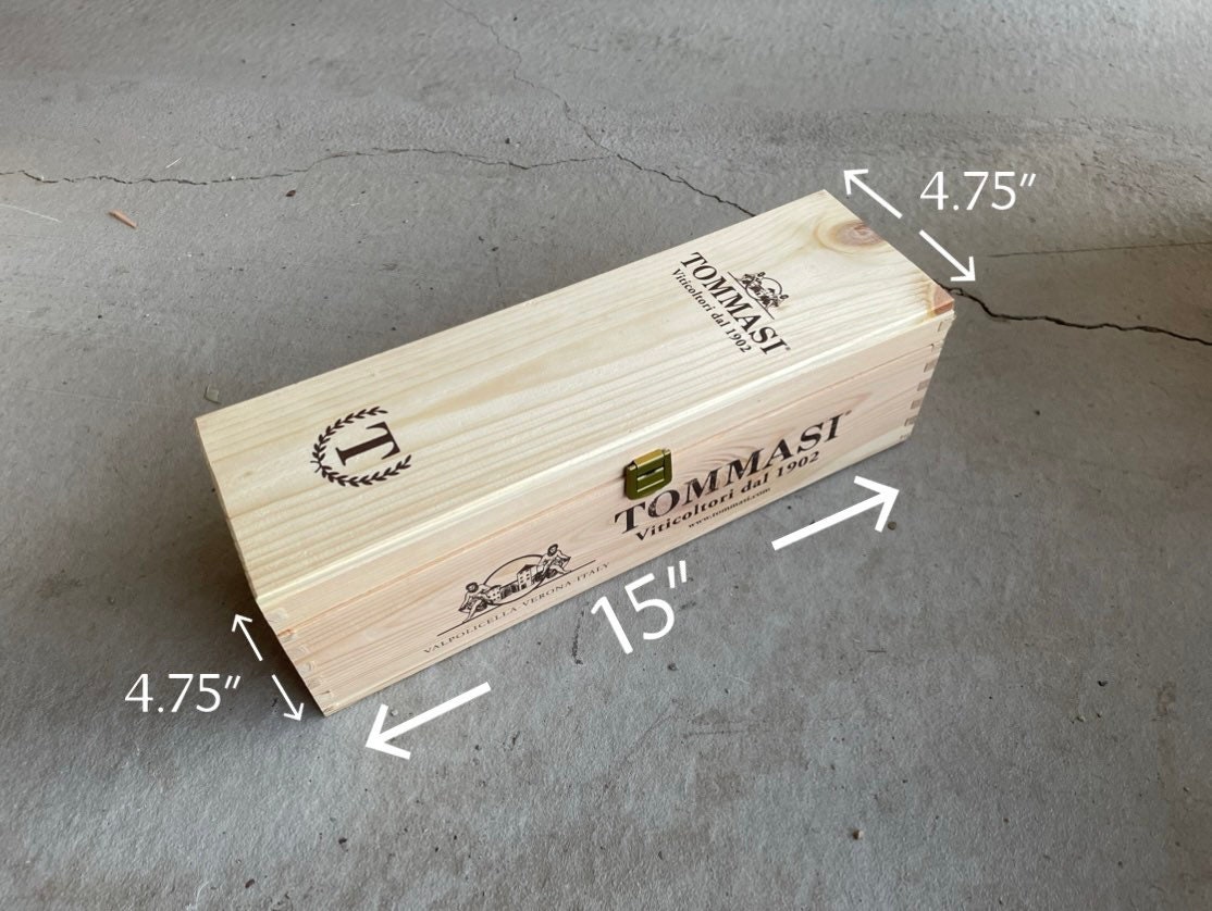 Magnum-sized Wood Wine Box Crate Rustic Decor Wedding Accessories Wine ...