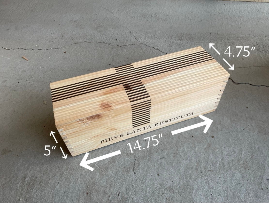 Magnum-sized Wood Wine Box Crate Rustic Decor Wedding Accessories Wine ...